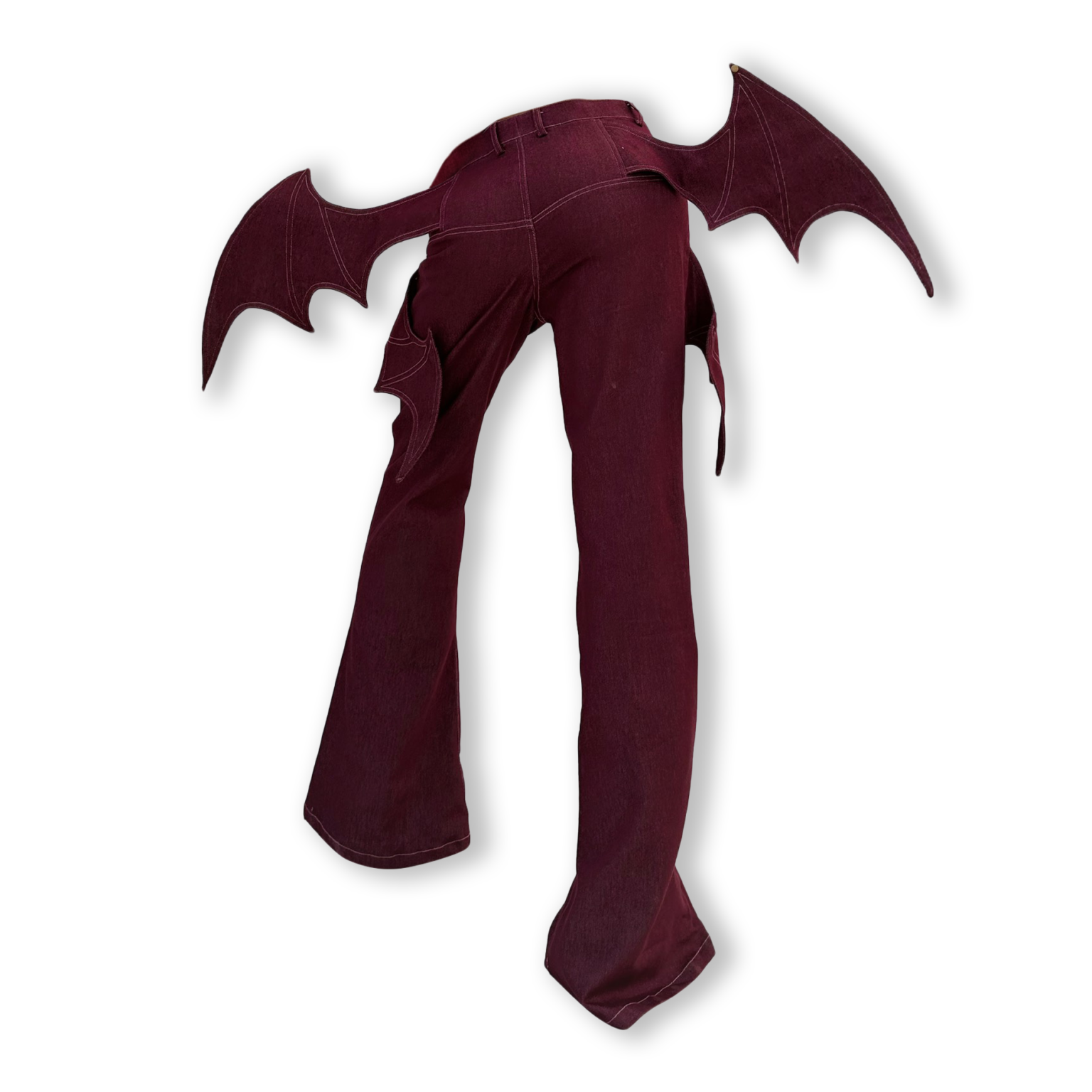 BAT WINGS JEANS (wine) | Lalune Official